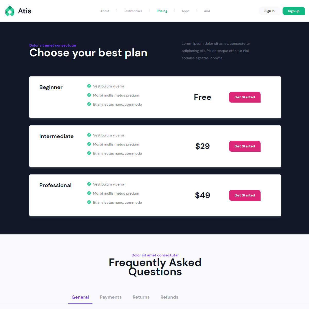 Atis – Simple Green Theme – AdminUI.io